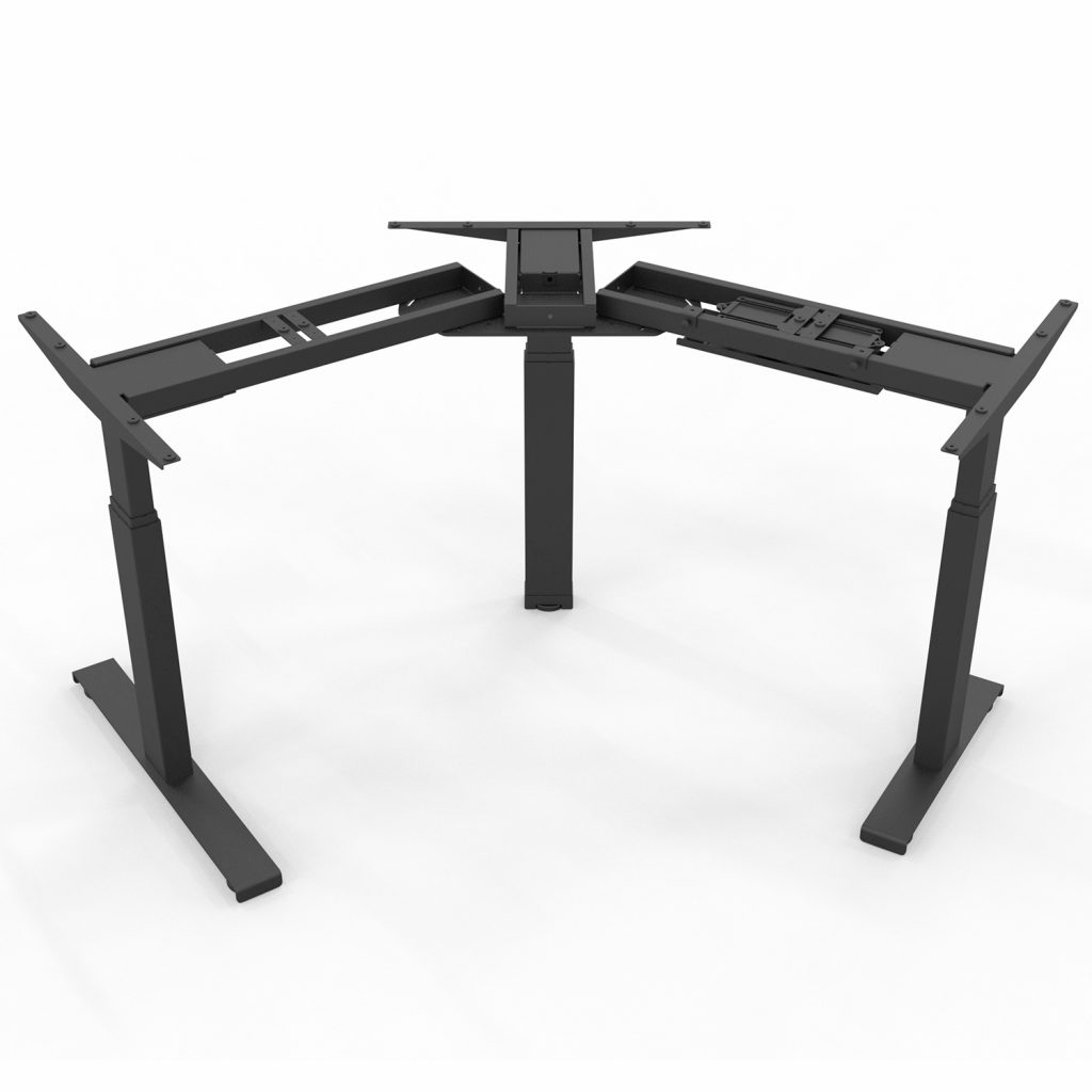 Triple Motor Radial Standing Desk Frame | L & Y Shape Options