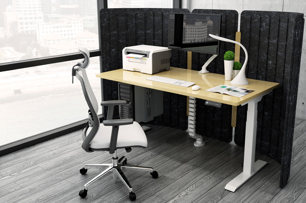 Alice Dual-motor sit-stand desk frame (in Black, Silver, White) - Emantis: Elevated Ergonomics