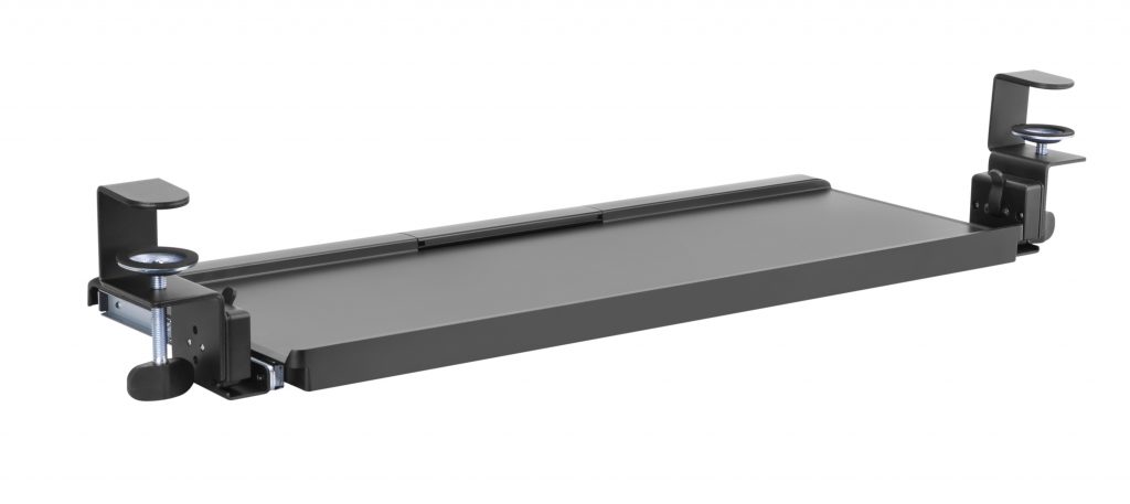 Glider Lite Clamp-on Ergonomic Keyboard Tray Tilt, Slide w/ Pen Storage (Black) - Emantis ...